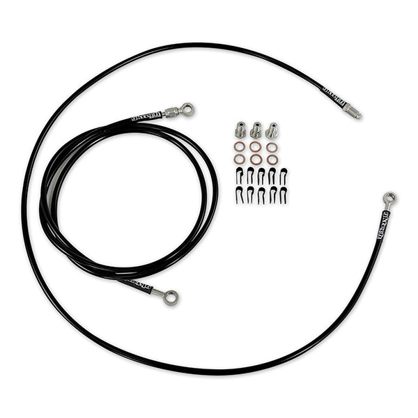 In-line e-brake braided brake line kit